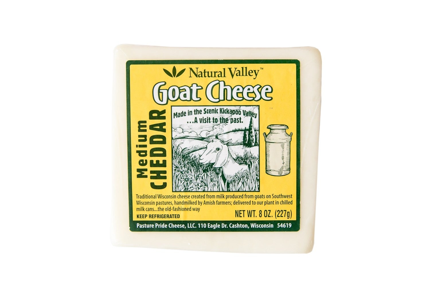 Goat Medium Cheddar 8oz | Pasture Pride Cheese