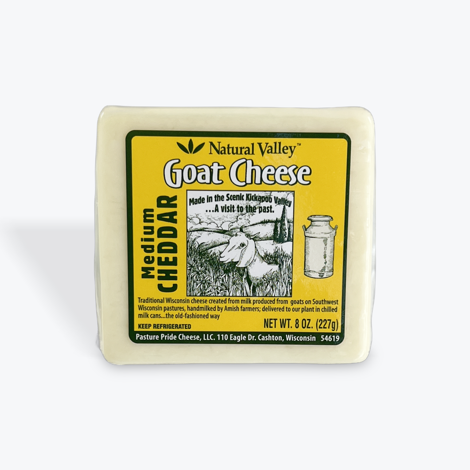 Goat Medium Cheddar 8oz | Pasture Pride Cheese