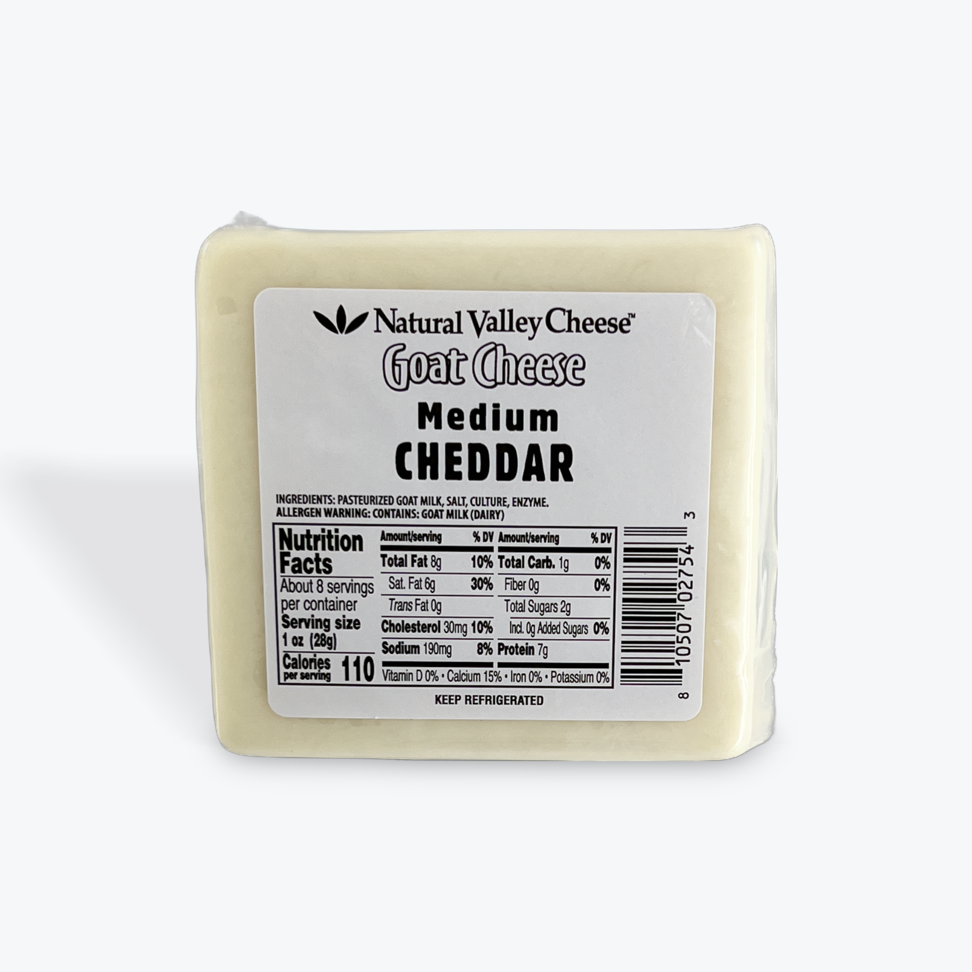 Goat Medium Cheddar 8oz | Pasture Pride Cheese
